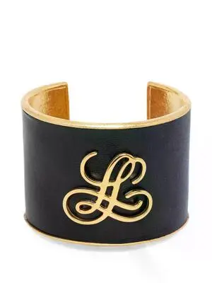 Luisa Spagnoli Necessario Monogram-plaque Leather Cuff Bracelet