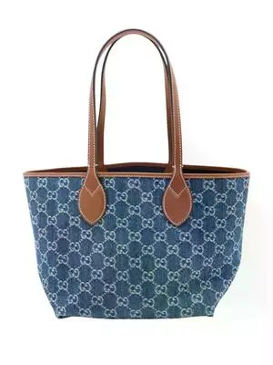 Gucci 2016-2026 Gg Denim Tote Bag - Blue