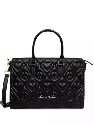 Moschino Quilted Heart-motif Tote Bag - Black