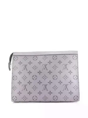 LOUIS VUITTON Pochette Voyage Reverse Monogram Eclipse Canvas Mm Clutch Bag