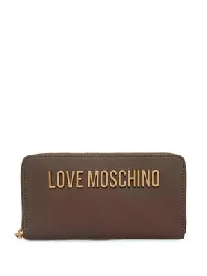 Moschino Logo-plaque Zip-around Wallet - Brown