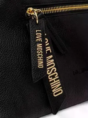 Moschino Logo-plaque Pebbled Tote Bag