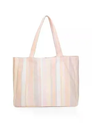 Adidas Summer Glow Logo-embroidered Striped Tote Bag