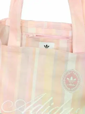Adidas Summer Glow Logo-embroidered Striped Tote Bag