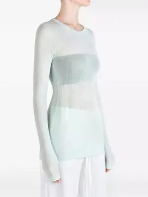 Auralee Ribbed-knit Long-sleeve T-shirt