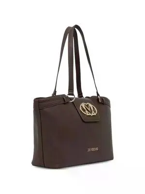 Moschino Logo-plaque Pebbled-effect Tote Bag