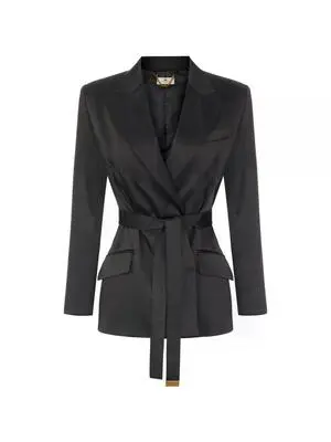 Elisabetta Franchi Stretch Satin Jacket With Belt