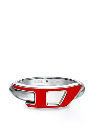 DIESEL® Oval D Logo-plaque Ring - Silver