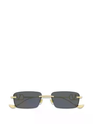 Valentino Garavani Vlogo Signature Rectangle-frame Sunglasses - Gold