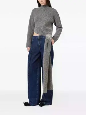 Giuseppe Di Morabito Crystal-embellished Asymmetric Sweater