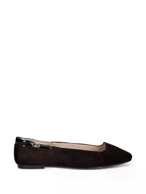 Liu Jo Logo-plaque Almond-toe Ballet Flats - Brown