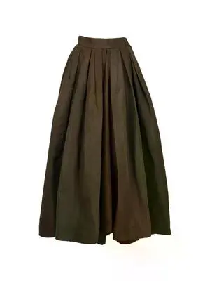 Saint Laurent Pleated Maxi Skirt - Green