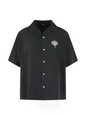 Amiri Lasso Embroidered Silk Shirt - Black