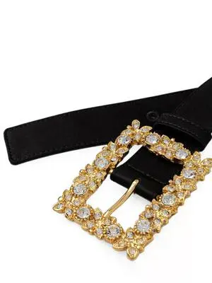 Luisa Spagnoli Dedicata Crystal-embellished Buckle Belt - Black