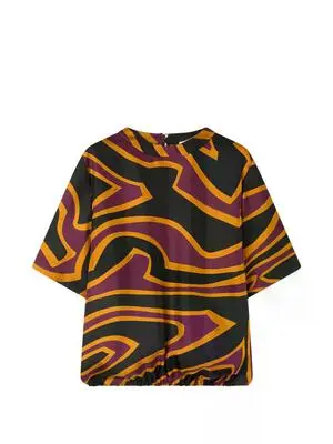 Emilio Pucci Labirinto Print Silk Top - Black