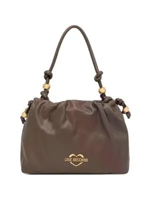 Moschino Bead-embellished Ruched Tote Bag - Brown