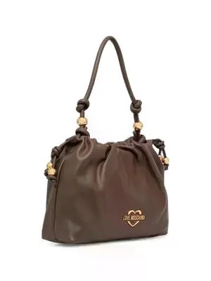 Moschino Bead-embellished Ruched Tote Bag - Brown