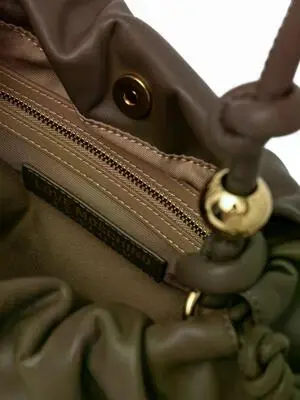 Moschino Bead-embellished Ruched Tote Bag - Brown