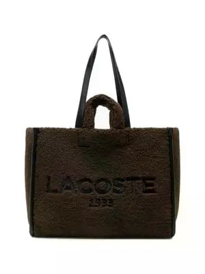 Lacoste Large Shopping Logo-embroidered Borg Tote Bag - Brown
