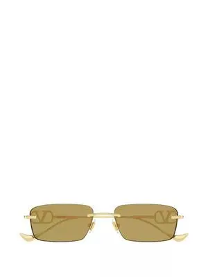 Valentino Garavani Vlogo Rectangle-frame Sunglasses - Gold