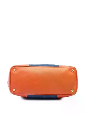 Prada 2010-2026 Saffiano Trimmed Denim Handbag