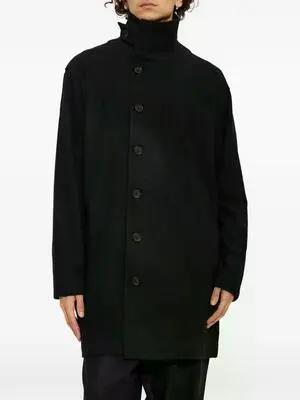 Yohji Yamamoto Stand-up Collar Button-front Coat