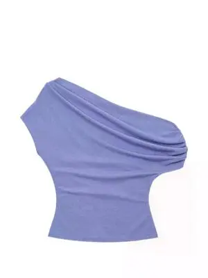 REFORMATION Iris Draped One-shoulder Top - Blue