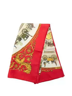 Hermès 20th Century La Promenade De Longchamps Silk Scarf 90 Scarves Red