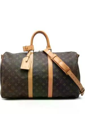 LOUIS VUITTON 2003 Monogram Keepall Bandouliere 45 Travel Bag - Brown