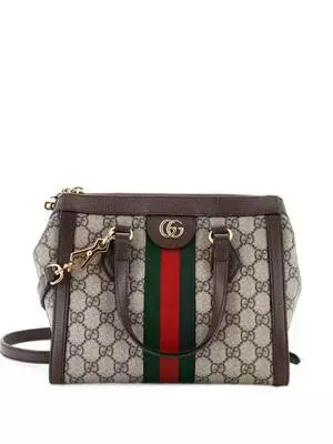 Gucci Ophidia Top Handle Gg Coated Canvas Small Tote Bag - Brown