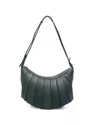 Lacoste M Hobo Pleated Leather Shoulder Bag - Green