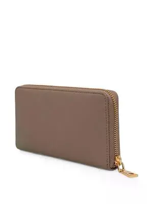 Moschino Logo-plaque Zip-around Wallet - Neutrals
