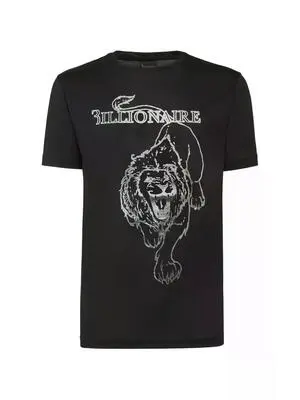 BILLIONAIRE Lion-print Crew-neck T-shirt - Black