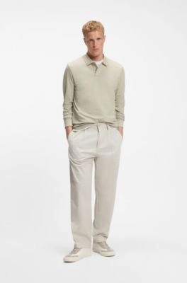 BOSS Slim-fit Polo Shirt In Stretch-cotton Piqu - Light Beige