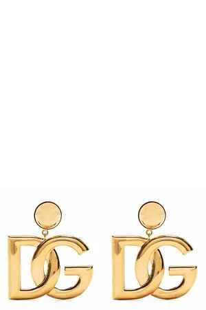 Dolce & Gabbana Crystal Logo Earrings - Gold