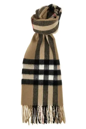 Burberry Check Cashmere Scarf - Beige
