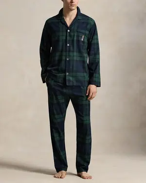 Polo Ralph Lauren Polo Bear Plaid Flannel Pajama Set