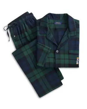 Polo Ralph Lauren Polo Bear Plaid Flannel Pajama Set