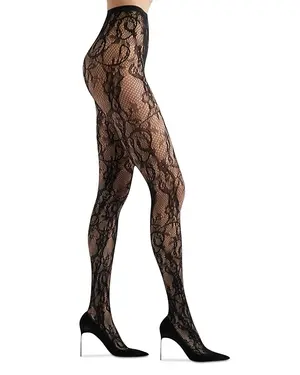 HIGH HEEL JUNGLE Lace Spell Tights - Black