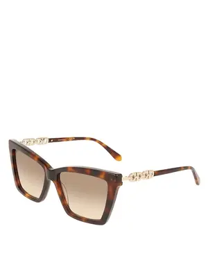 FERRAGAMO Cat Eye Sunglasses, 57mm - Tortoise