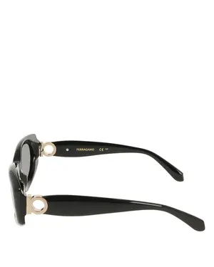FERRAGAMO Gancini Oval Sunglasses, 54mm - Black