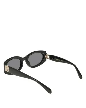 FERRAGAMO Gancini Oval Sunglasses, 54mm - Black