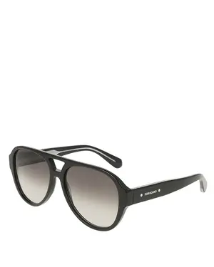 FERRAGAMO Firenze Aviator Sunglasses, 58mm Black