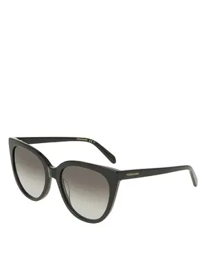 FERRAGAMO Cat Eye Sunglasses, 56mm Black