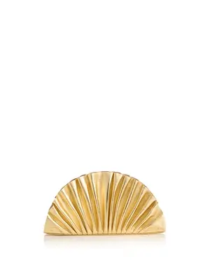 Cult Gaia Nala Mini Pleated Leather Clutch - Gold