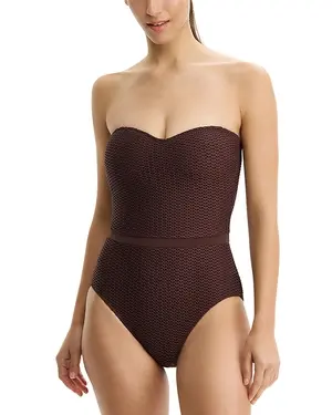 GOTTEX Safari Chic Bandeau One Piece Swimsuit - Brown