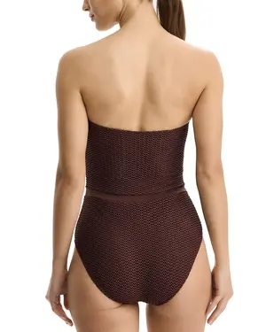 GOTTEX Safari Chic Bandeau One Piece Swimsuit - Brown