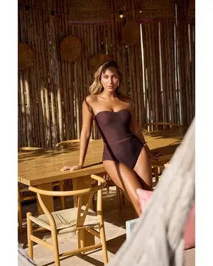 GOTTEX Safari Chic Bandeau One Piece Swimsuit - Brown