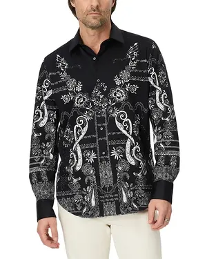 Robert Graham The Osbourne Long Sleeve Cotton Shirt - Black