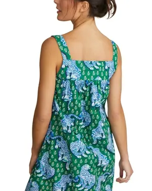 PRINTFRESH Tiger Queen Back To Bed Cotton Nightgown